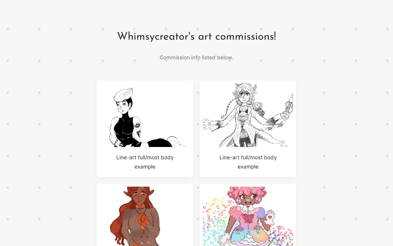 whimsycreator commissions